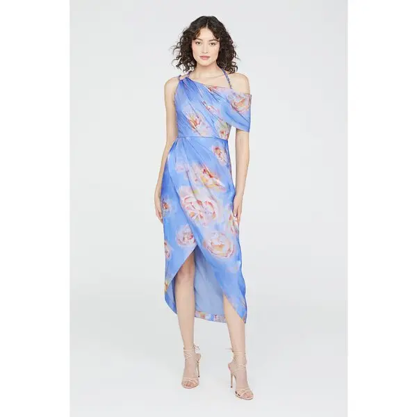 Theia Yannah Wrap Cocktail Dress