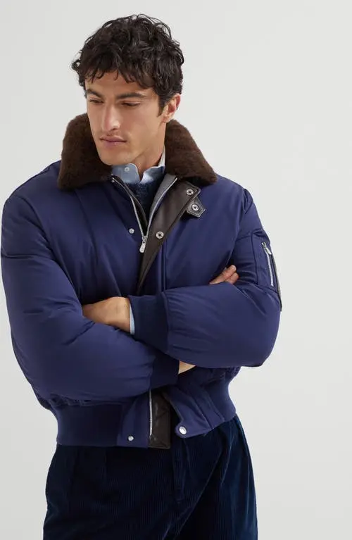 Brunello Cucinelli Nylon Down Jacket - Indigo
