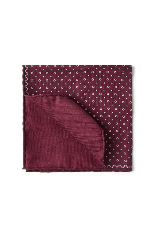 Brunello Cucinelli Spotted Pocket Square - Bordeaux