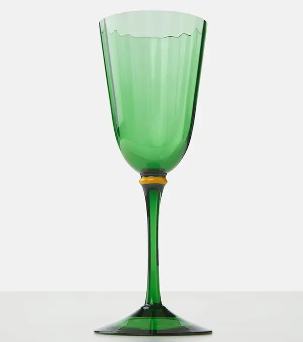 La DoubleJ Rainbow Set Of 2 Wine Glasses - Green