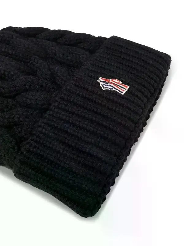 Moncler Logo Patch Wool Beanie