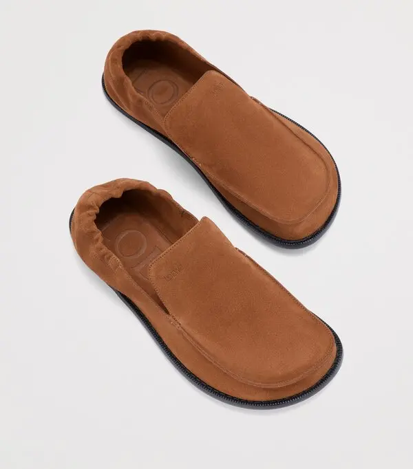 Loewe Suede Flex Loafers - Brown