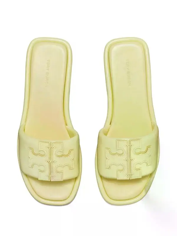 Tory Burch Double T Glossy Slider Sandals