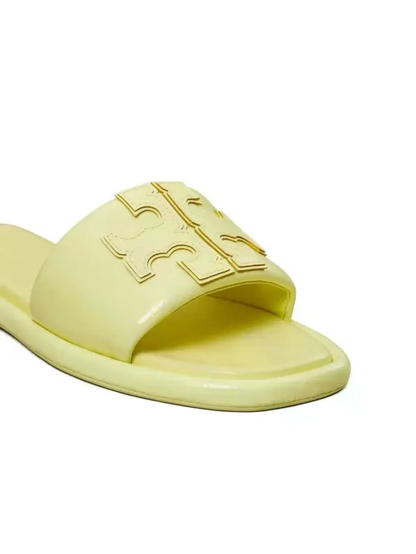 Tory Burch Double T Glossy Slider Sandals