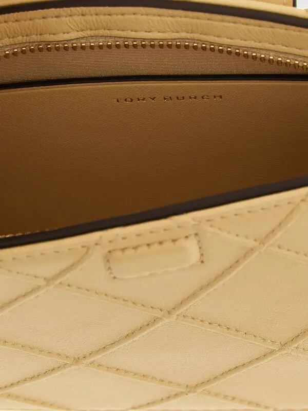Tory Burch Quilted Leather Mini Bag - Beige