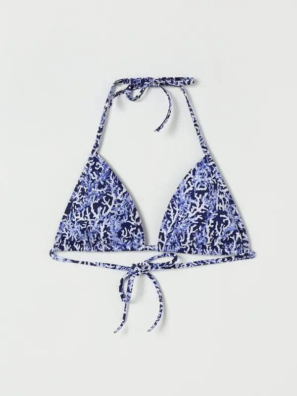 KAMPOS Triangle Bikini Top With Floral Print - Blue