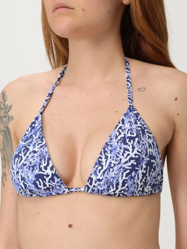 KAMPOS Triangle Bikini Top With Floral Print - Blue