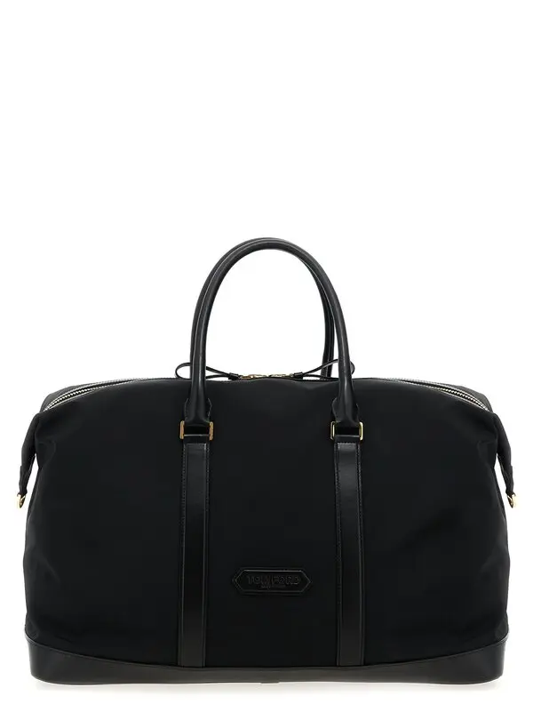 TOM FORD Leather Details Travel Bag - Black