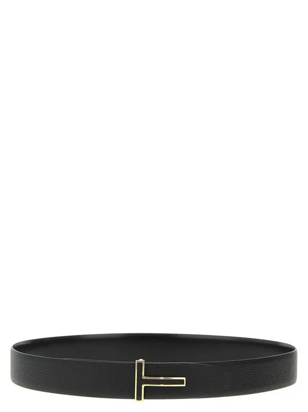 TOM FORD Logo Buckle Reversible Belt - Black