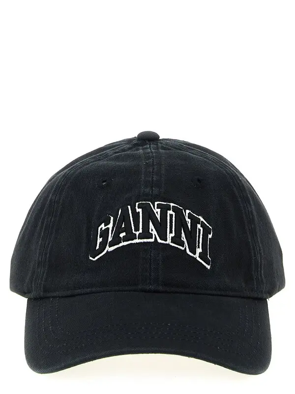 GANNI Canvas Cap - Black