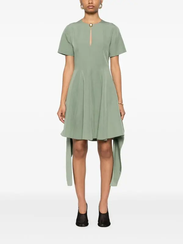 Loewe Pebble Linen Blend Short Dress - Green