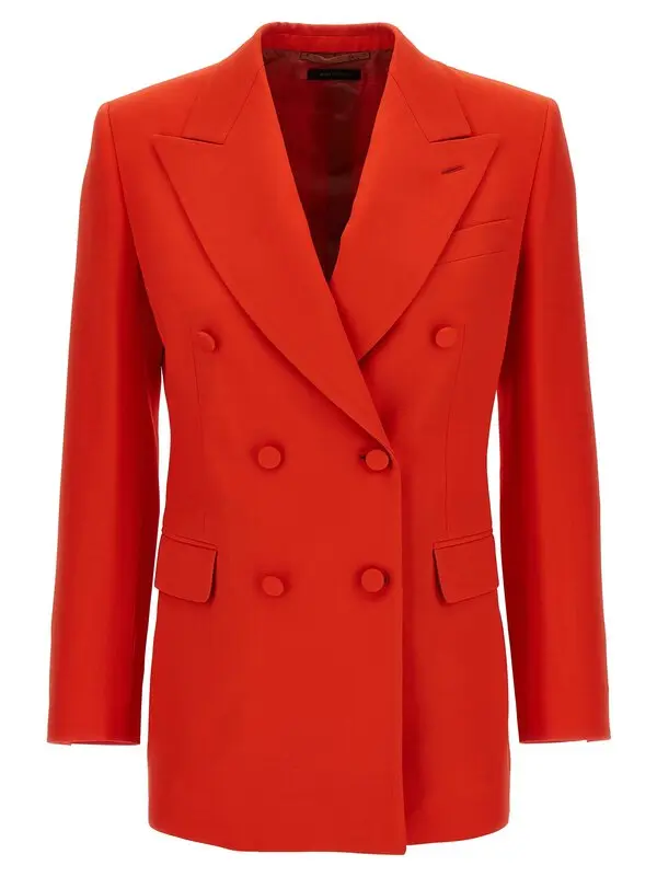 Brioni Flavia Wool & Silk-blend Blazer - Red