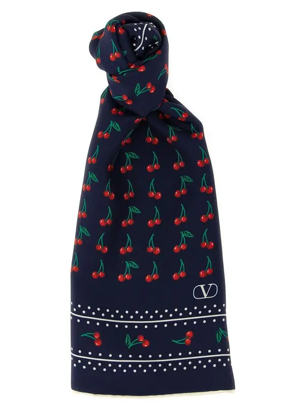 Valentino Garavani Cherryfic' Scarf - Blue