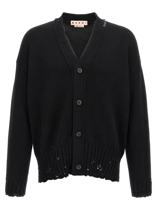 Marni Black Dishevelled Cardigan - Black - 28% Off | Editorialist