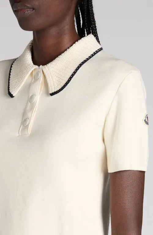 Moncler Knit Collar Cotton Polo - Stripe