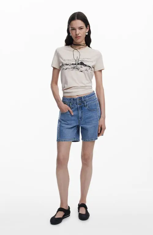 Desigual Stretch Denim Shorts