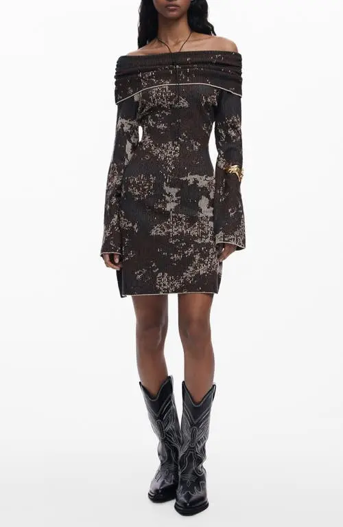 chinese dress ladies Desigual Artistic Abstract Long Sleeve Dress - Unique European Style