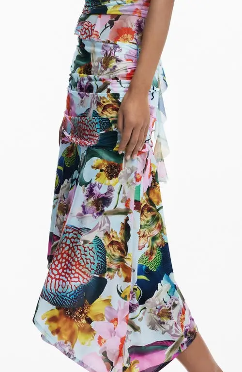 Desigual Printed Asymmetric Maxi Skirt