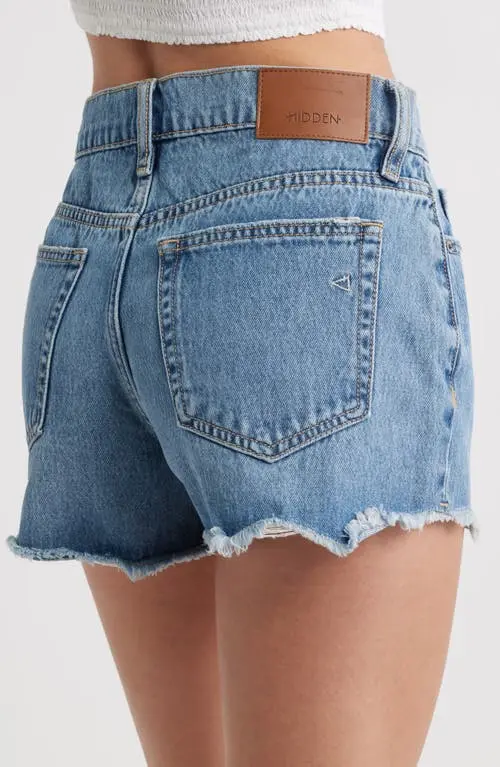 HIDDEN JEANS Frey Hem Cutoff Denim Shorts