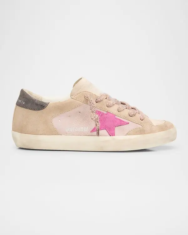 Golden Goose Super Star Suede Low-Top Sneakers Pink/Ice/Fucsia