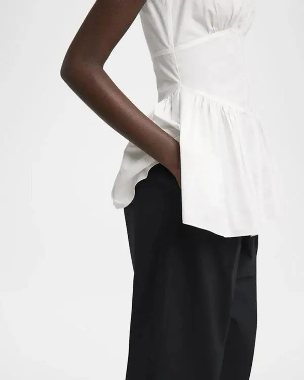 Proenza Schouler White Label Barrett Stretch Poplin Pants - Black