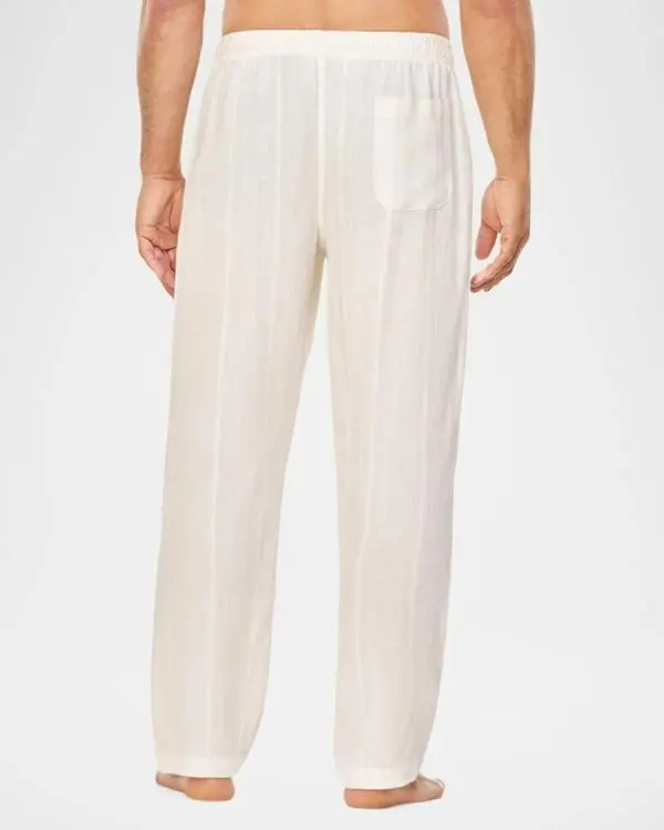 Majestic International Apos;s Summer Woven Stripe Lounge Pants - Beige