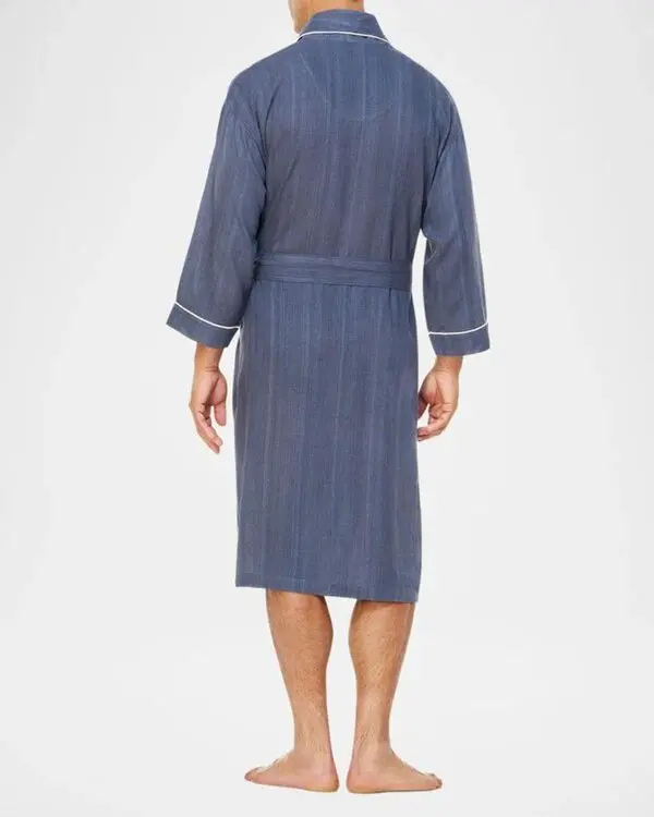 Majestic International Apos;s Summer Woven Shawl Robe - Chambray