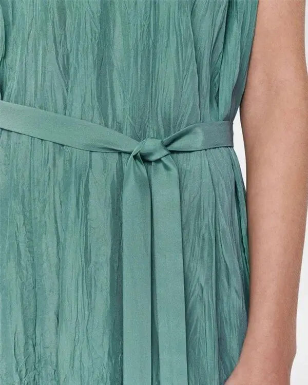 JOSEPH Martini Crinkled Habotai Silk Maxi Dress - Lagoon