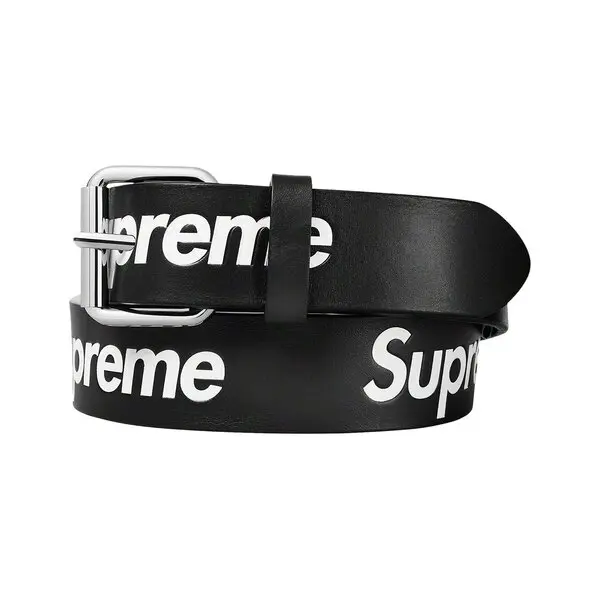Supreme Repeat Leather Belt - Black