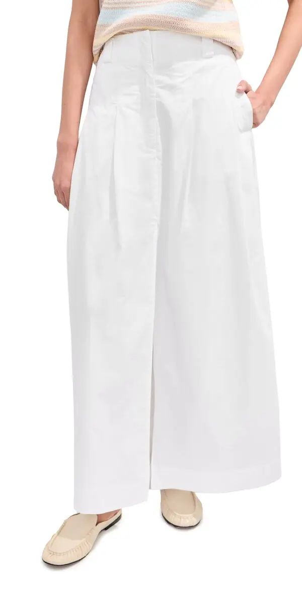 LE BOP Maxi Skirt With Front Slit - White