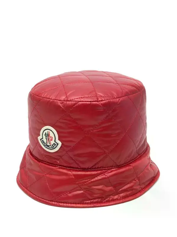 Moncler Quilted Bucket Hat - Red