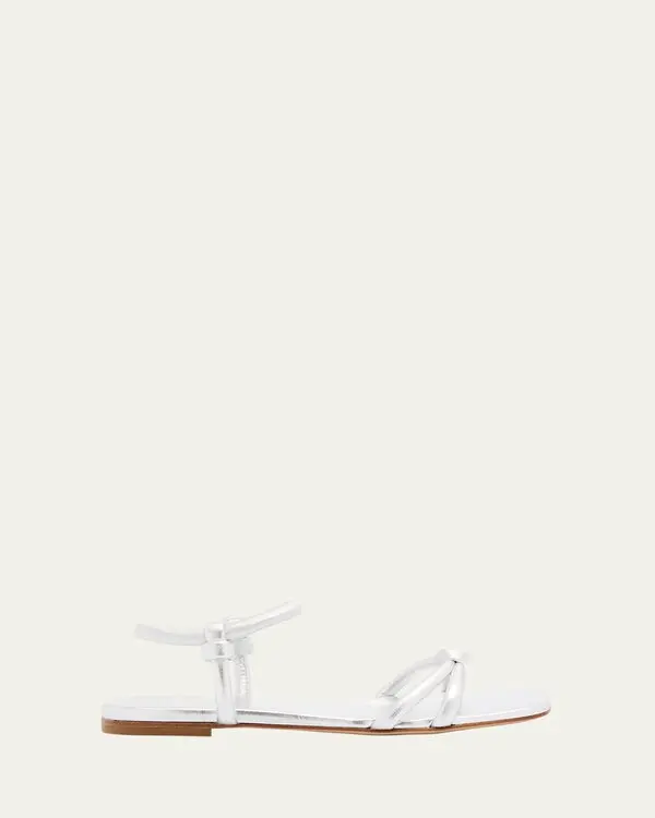 GIANVITO ROSSI Juno Nappa Leather Knotted Ankle-strap Sandals