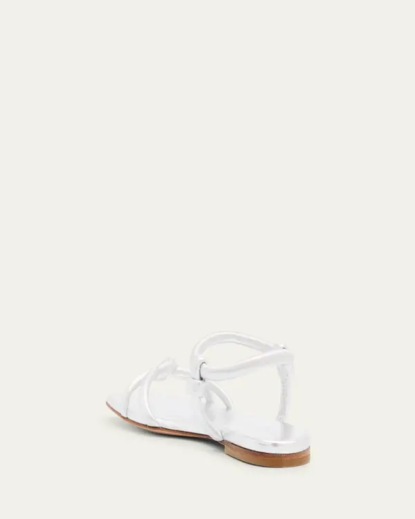 GIANVITO ROSSI Juno Nappa Leather Knotted Ankle-strap Sandals