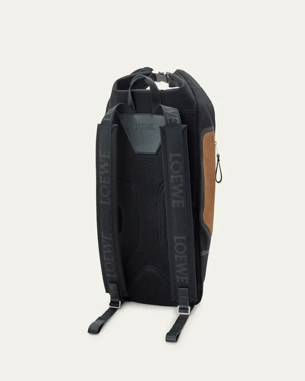 Loewe Roll Top Backpack - Black Dark Gold