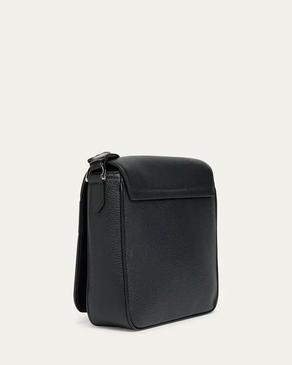 TOM FORD Soft Grain Leather Flap Messenger Bag