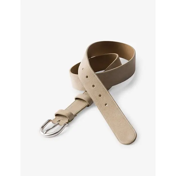 Prada Brushed Suede Belt - Neutral