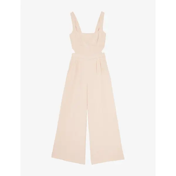 REISS Dion Wide-leg Woven Jumpsuit - Pale Pink