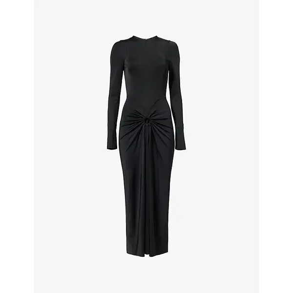 Victoria Beckham Ruched Long-sleeved Midi Dress