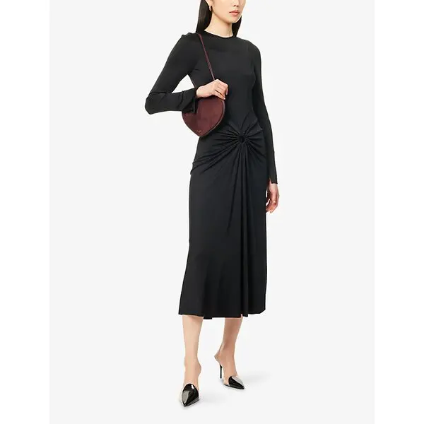 Victoria Beckham Ruched Long-sleeved Midi Dress