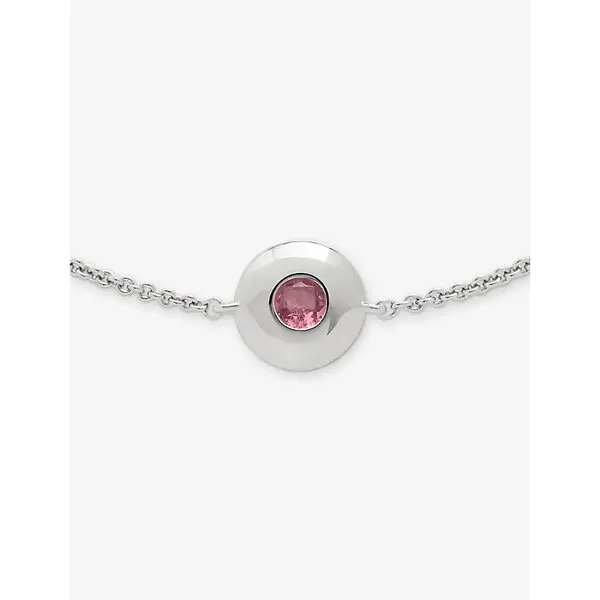 Monica Vinader October Birthstone Pink Tourmaline Chain Bracelet - Silver