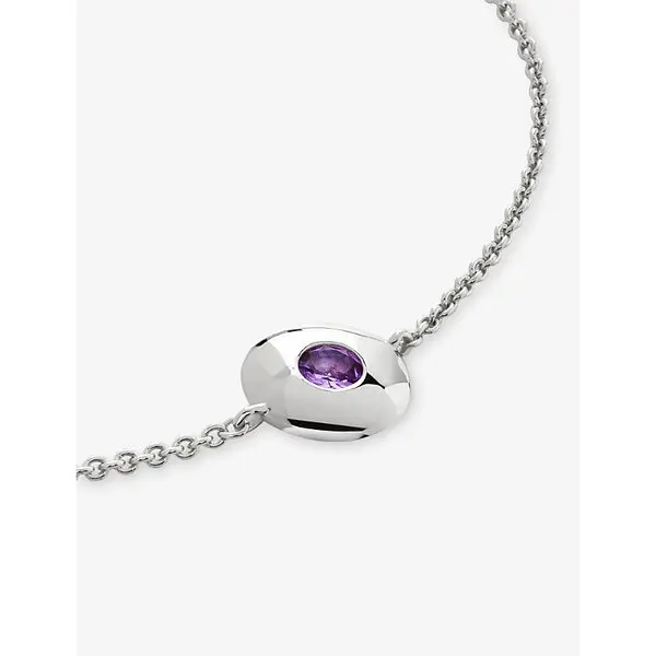 Monica Vinader February Birthstone Amethyst Chain Bracelet - Silver