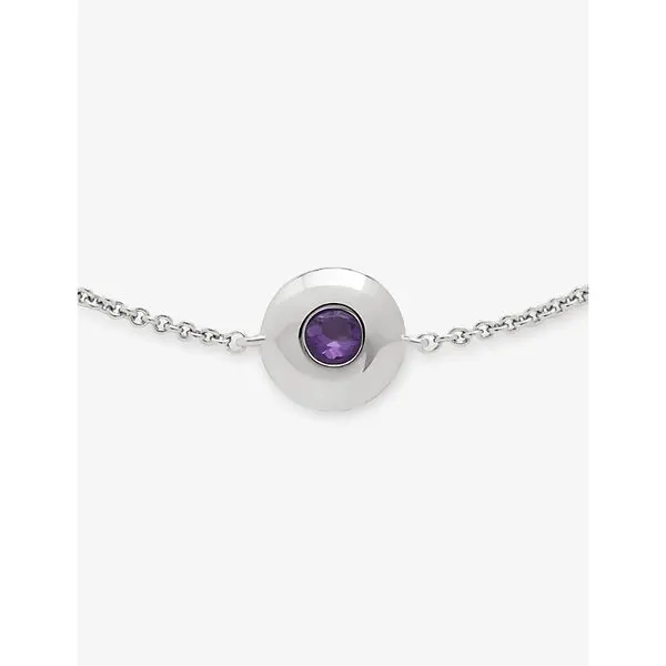 Monica Vinader February Birthstone Amethyst Chain Bracelet - Silver