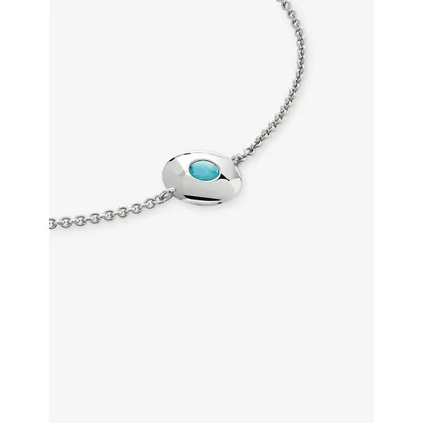 Monica Vinader December Birthstone Turquoise Chain Bracelet - Silver