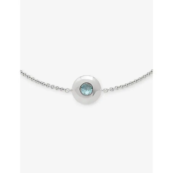 Monica Vinader March Birthstone Aquamarine Chain Bracelet - Silver