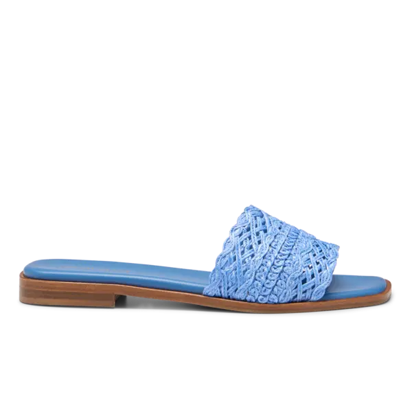 Sarah Flint Lisa Raffia Slides - Blue Raffia