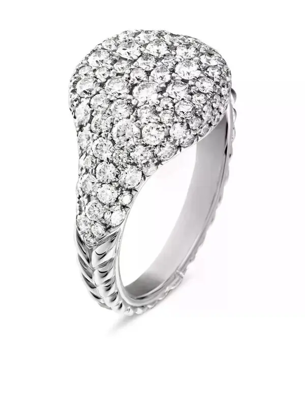David Yurman 18kt White Gold Pavé-set Diamond Ring