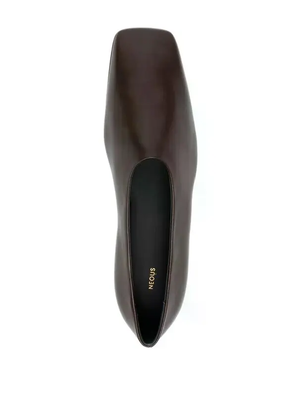 NEOUS Atlas Square-toe Leather Pumps - Brown