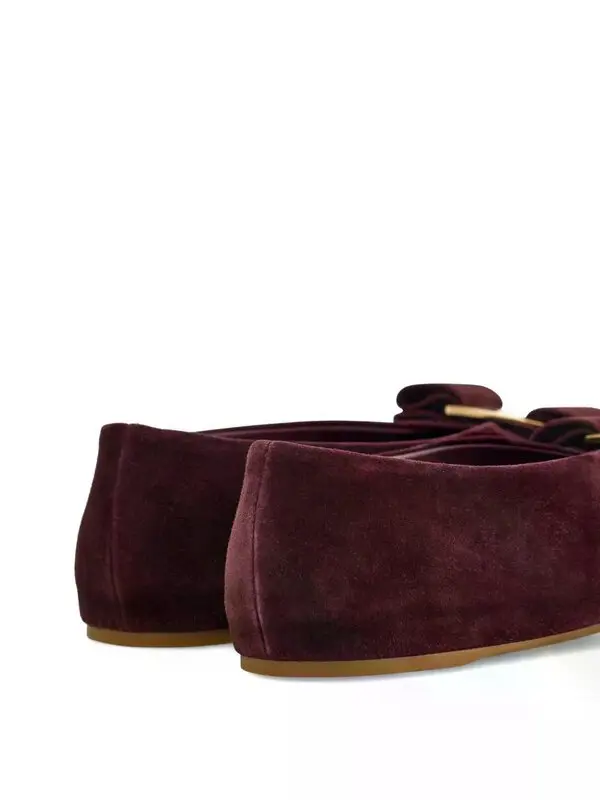 FERRAGAMO Vara Leather Ballerina Shoes - Red