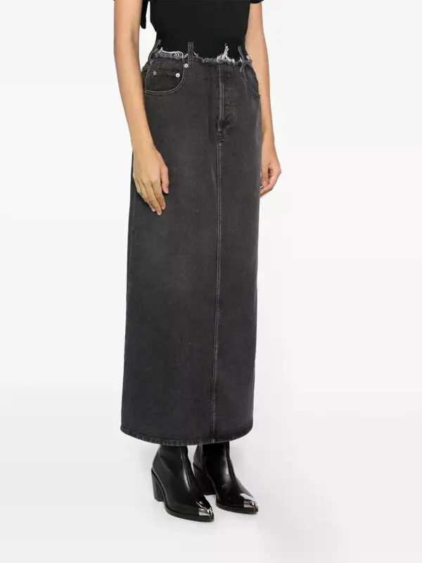 ALAINPAUL Distressed Denim Skirt