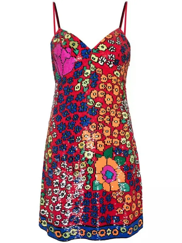 Ashish Sequin Floral-pattern Dress